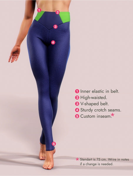 Blue Carbon Tights | High Waisted Yoga Pants | Patterned Leggings ...