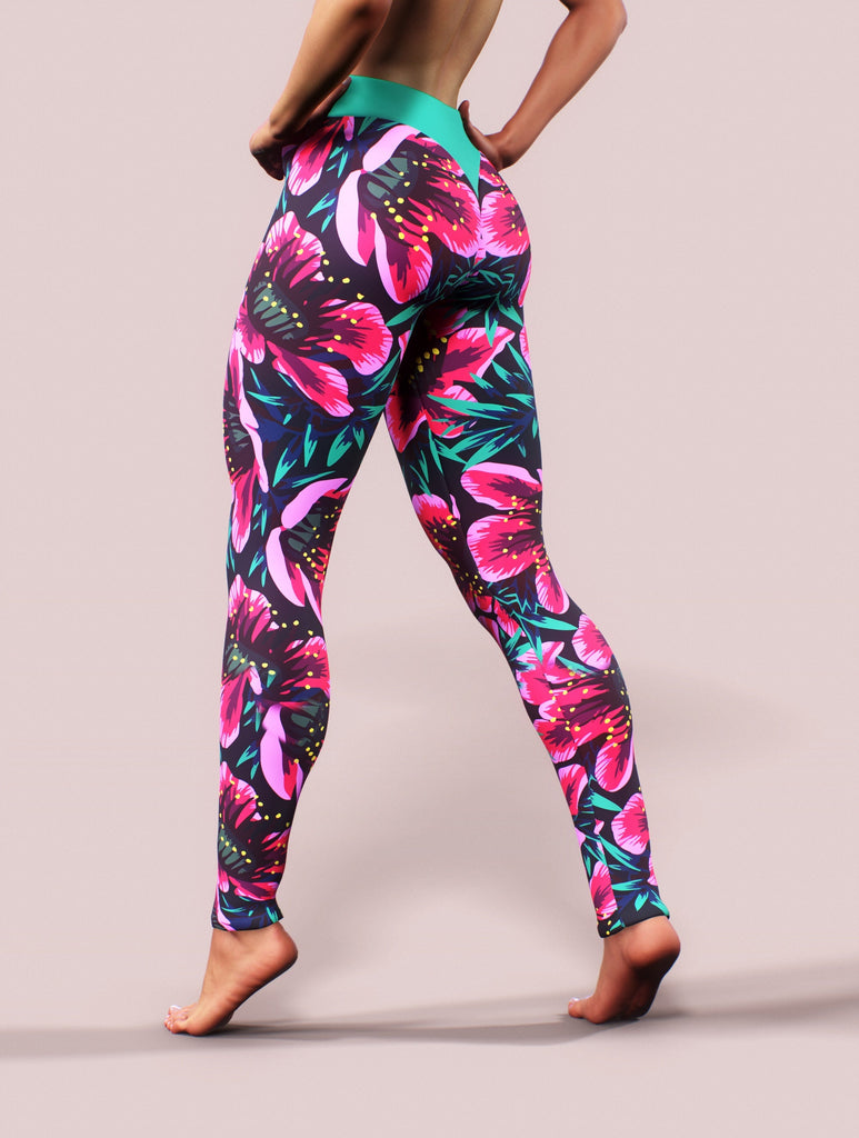 Floral Lilly Yoga Pants | High Waisted Yoga Pants | Patterned Leggings ...