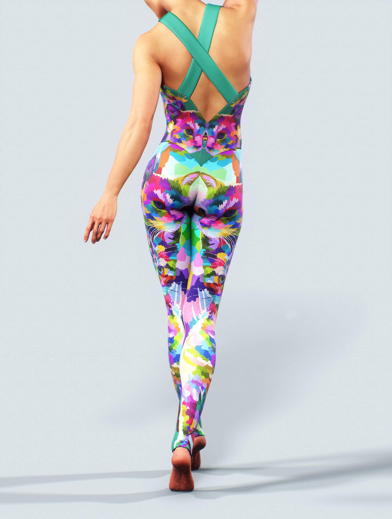 Psychedelic Cats Unitard| Sports Bodysuit | Unitard | Activewear ...