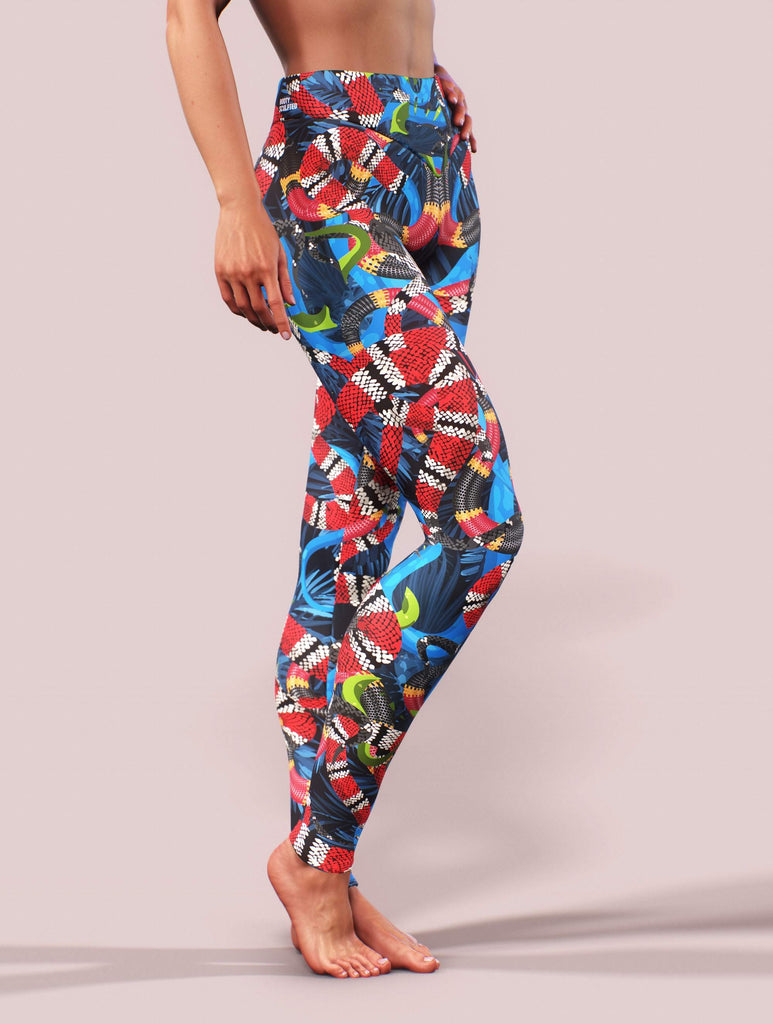 Red Mambas' Jungle Yoga Pants | High Waisted | Patterned Leggings ...