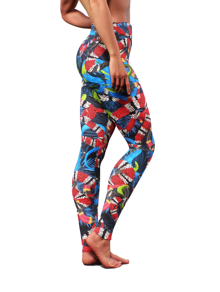 Red Mambas' Jungle Yoga Pants | High Waisted | Patterned Leggings ...