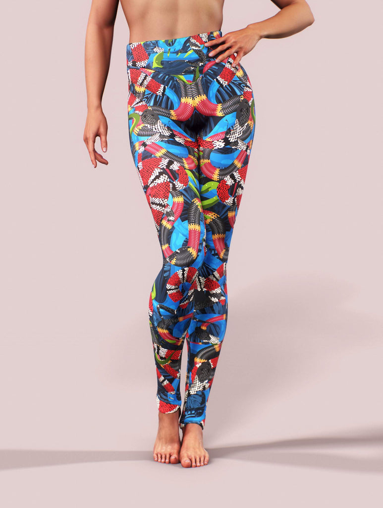 Red Mambas' Jungle Yoga Pants | High Waisted | Patterned Leggings ...