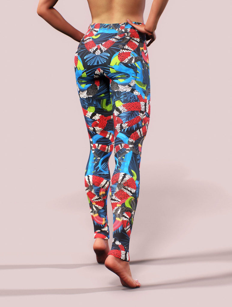 Red Mambas' Jungle Yoga Pants | High Waisted | Patterned Leggings ...