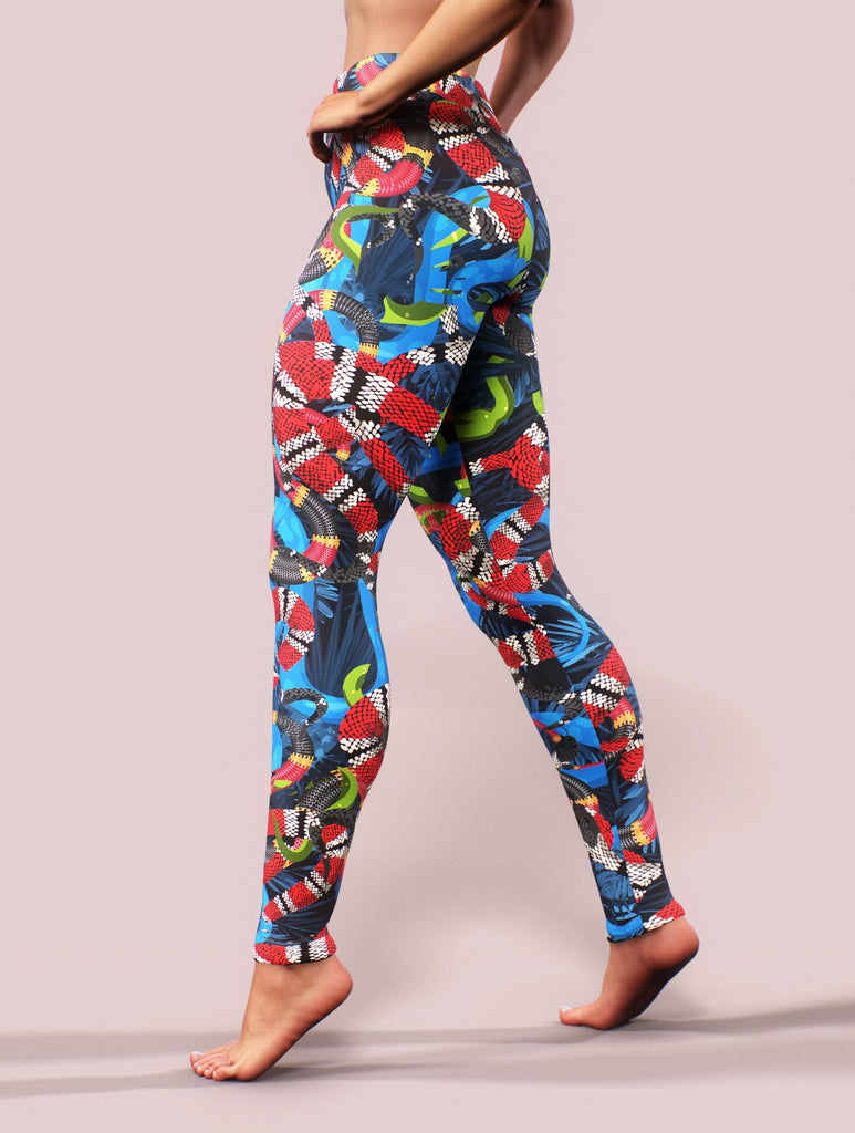 Red Mambas' Jungle Yoga Pants | High Waisted | Patterned Leggings ...
