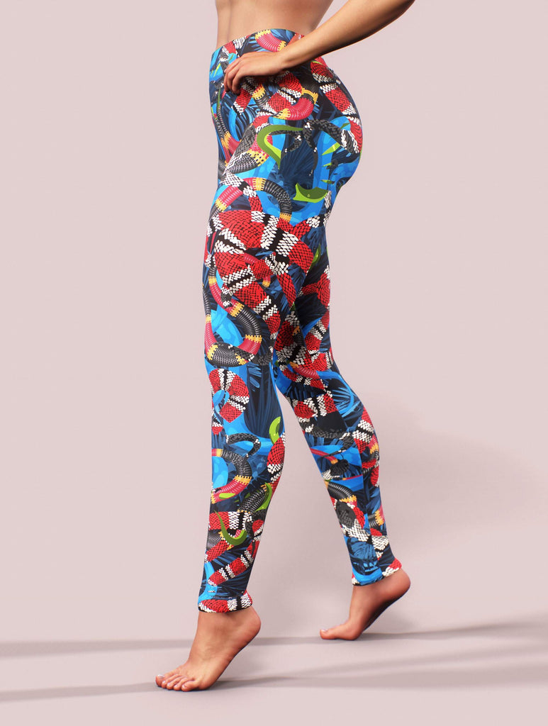 Red Mambas' Jungle Yoga Pants | High Waisted | Patterned Leggings ...