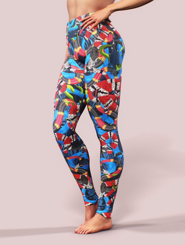 Red Mambas' Jungle Yoga Pants | High Waisted | Patterned Leggings ...