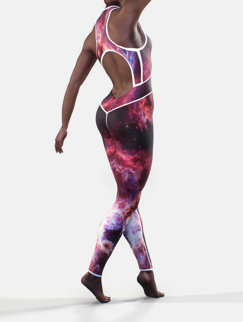 Red Nebula Bodysuit | Women's Galaxy Shaping Catsuit | Sexy Blue ...